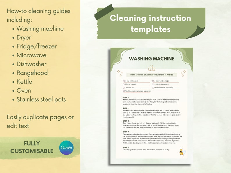 Editable and Printable Cleaning Planner, Templates With Cleaning ...