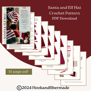 Christmas Crochet Santa Elf Hat Pattern / Adult Child Size / Pdf ...