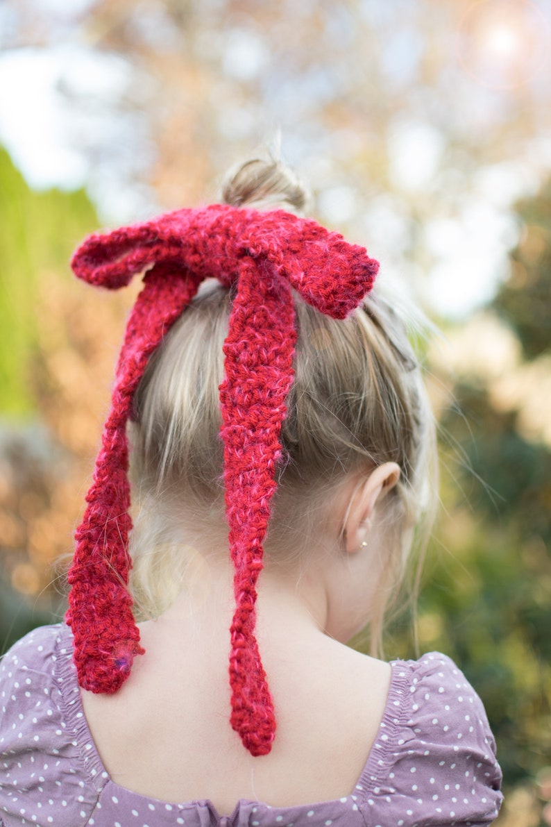 Crochet Bow Pattern / Coquette Hair Ribbon / Step by Step Instruction ...