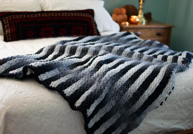 CROCHET PATTERN & Photo Tutorial / Cinder and Smoke Throw / Chunky ...