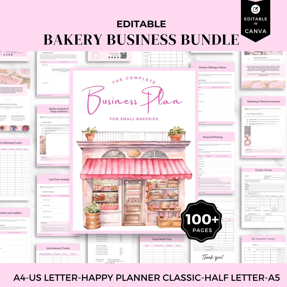 Home Bakery Business Bakery Shop Planner Startup Business Plan Template ...