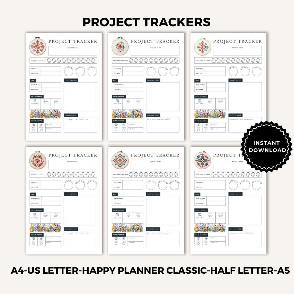 Cross Stitch Planner | Embroidery Planner | Digital Download | Cross ...