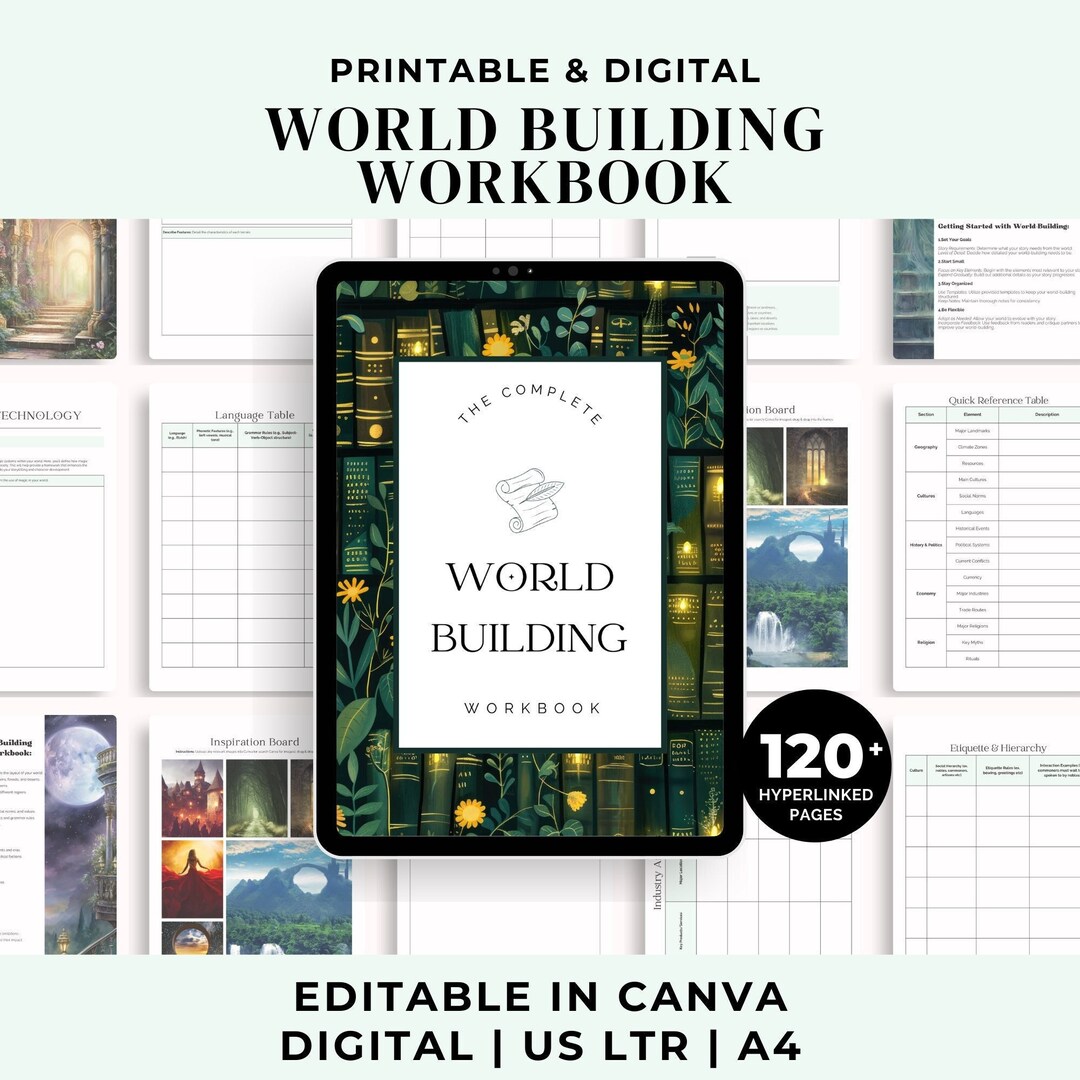 Editable World Building Workbook | Historical Fiction Planner | World ...
