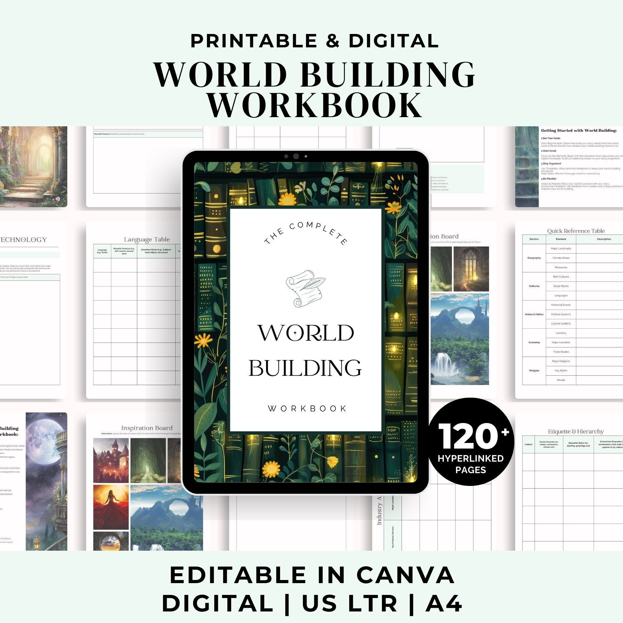 Editable World Building Workbook | Historical Fiction Planner | World ...