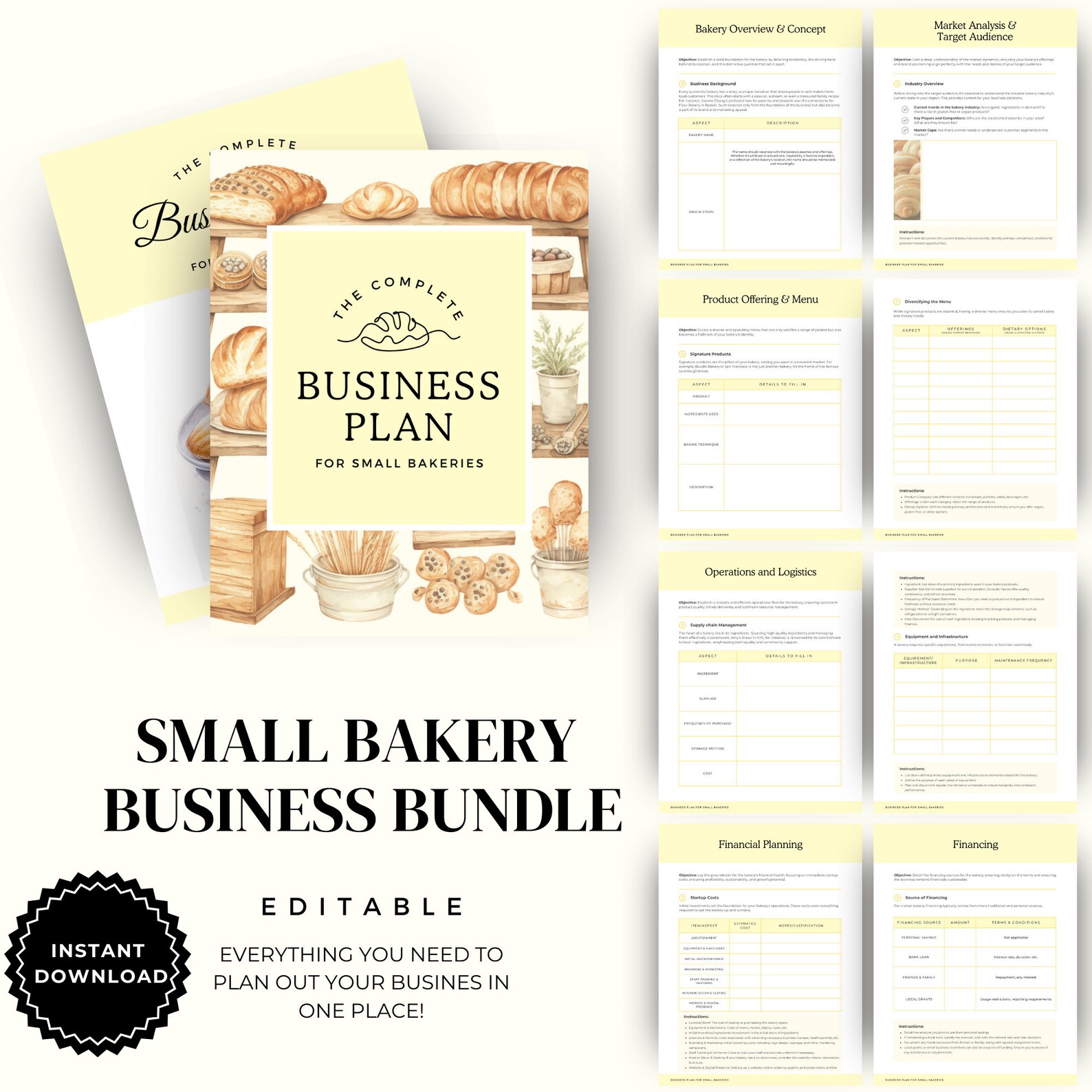 Home Bakery Business Planner | Bakery Shop Planner | Startup Business ...