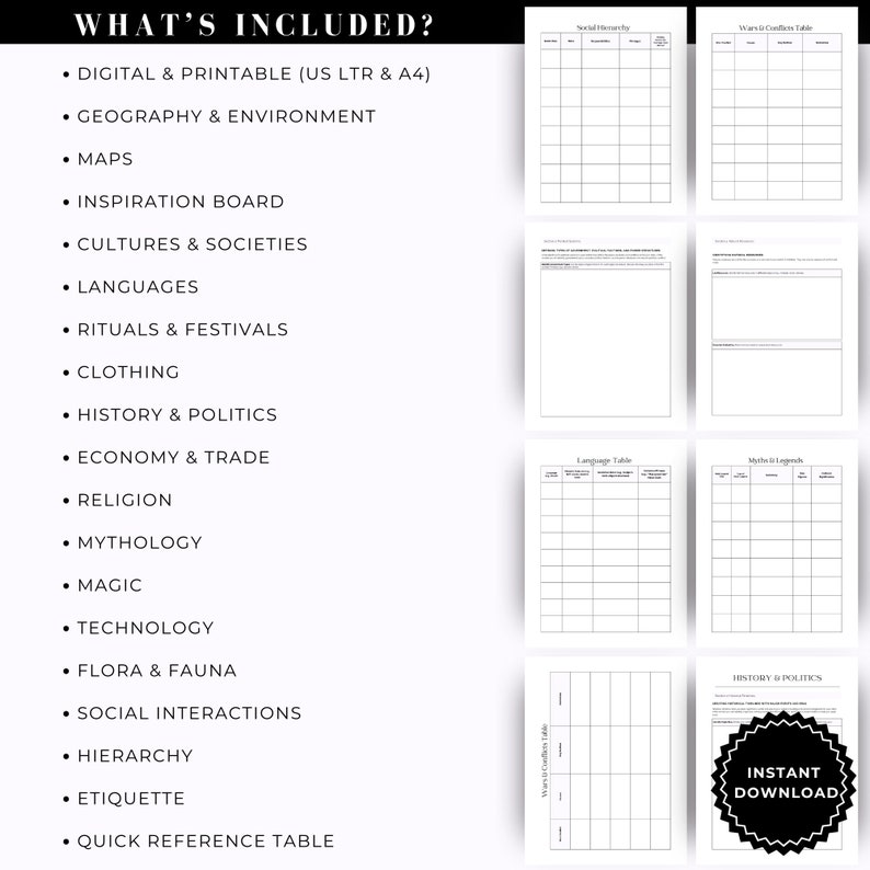 World Building Workbook | Author Planner | World Building Worksheets ...