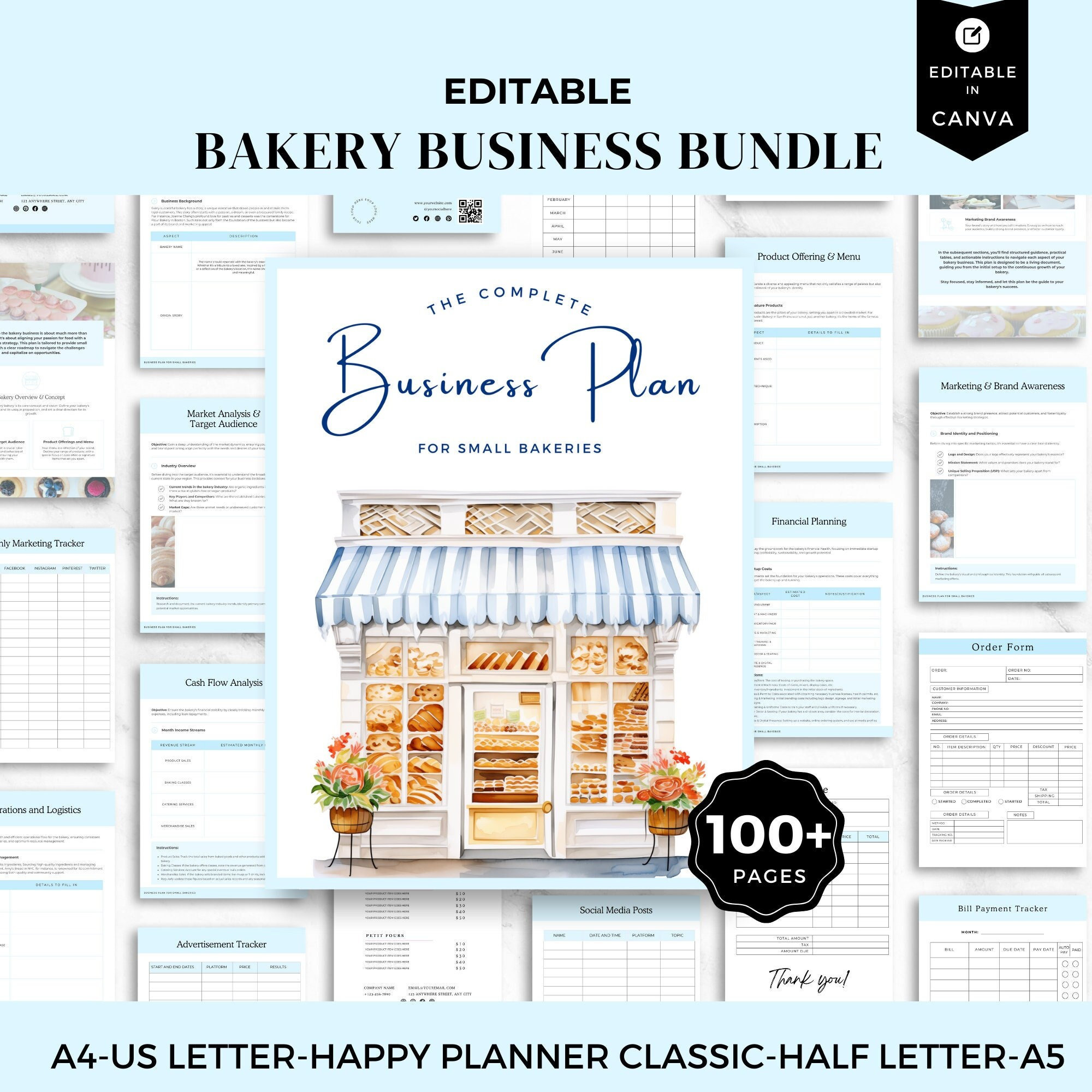 Small Bakery Business Planner | Bakery Shop Planner | Startup Business ...
