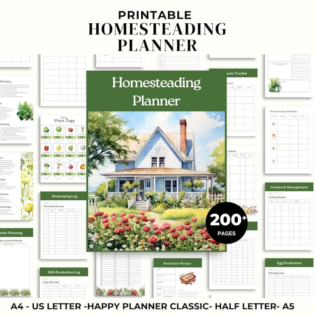 Printable Homestead Planner | Preserving Binder | Printable Garden ...