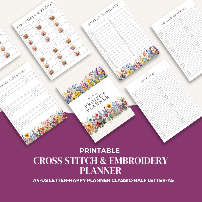 Cross Stitch Planner | Embroidery Planner | Digital Download | Cross ...