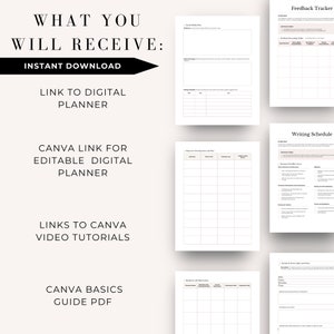 Digital Novel Planner | Writing Workbook | Nanowrimo Planner | Novel ...