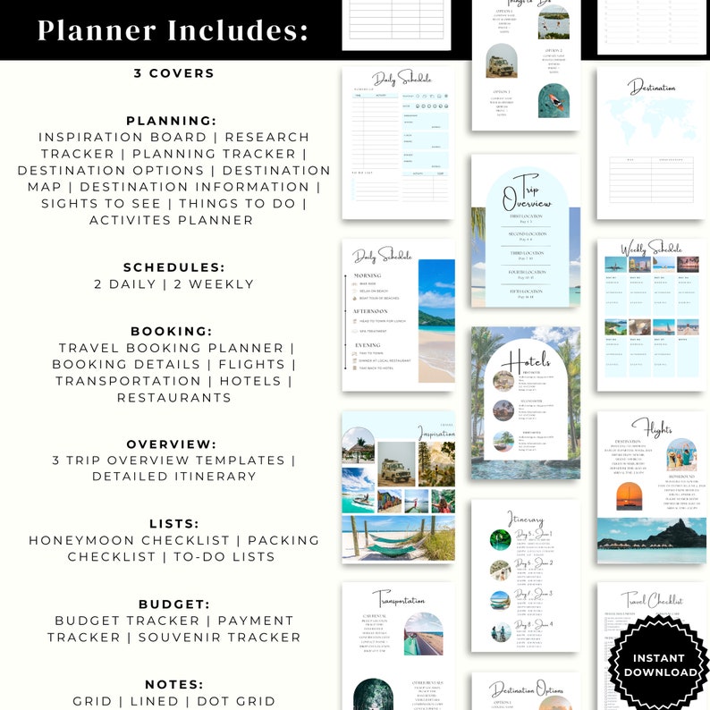 Editable Travel Itinerary Template Mobile Travel Itinerary Travel ...