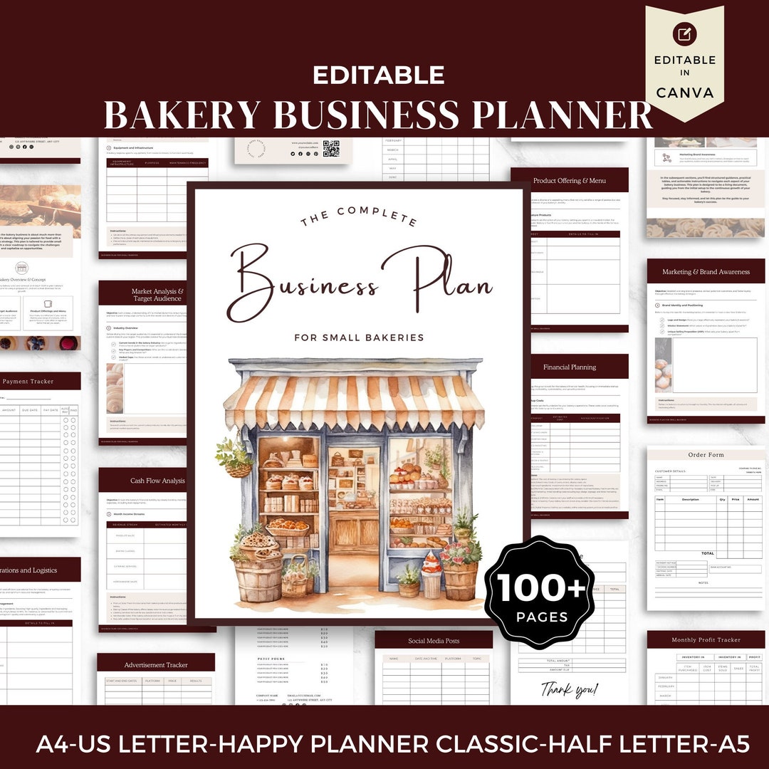 Home Bakery Business Planner | Bakery Shop Planner | Startup Business ...