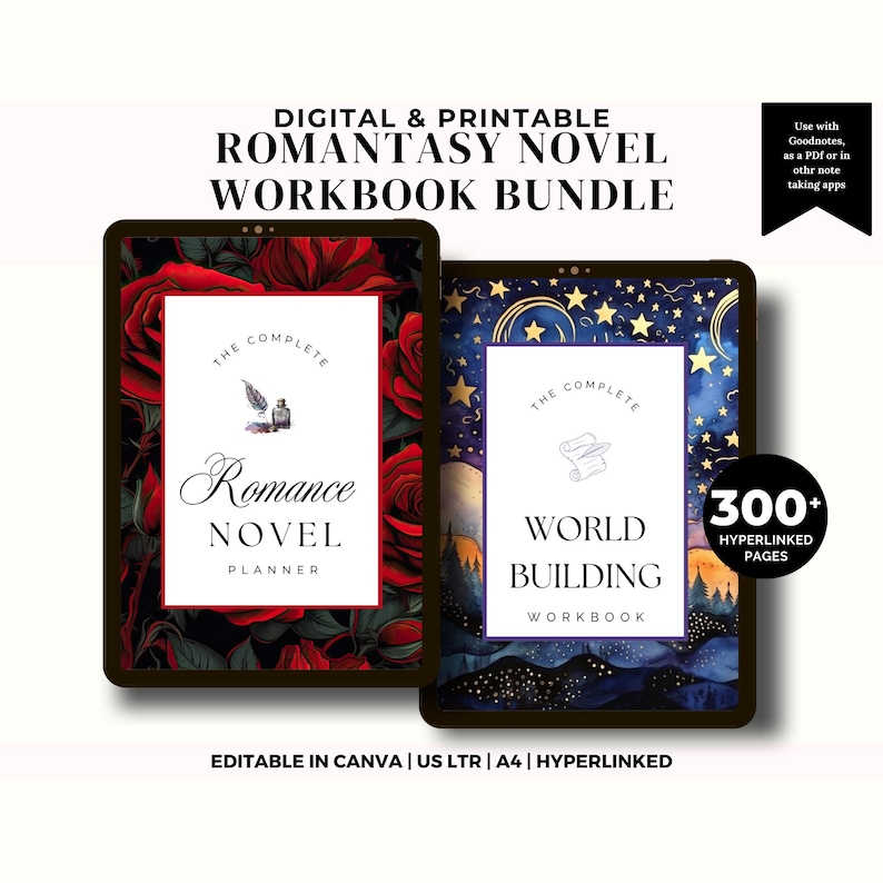 Romantasy Novel Writing Workbook Bundle, World Building Templates ...