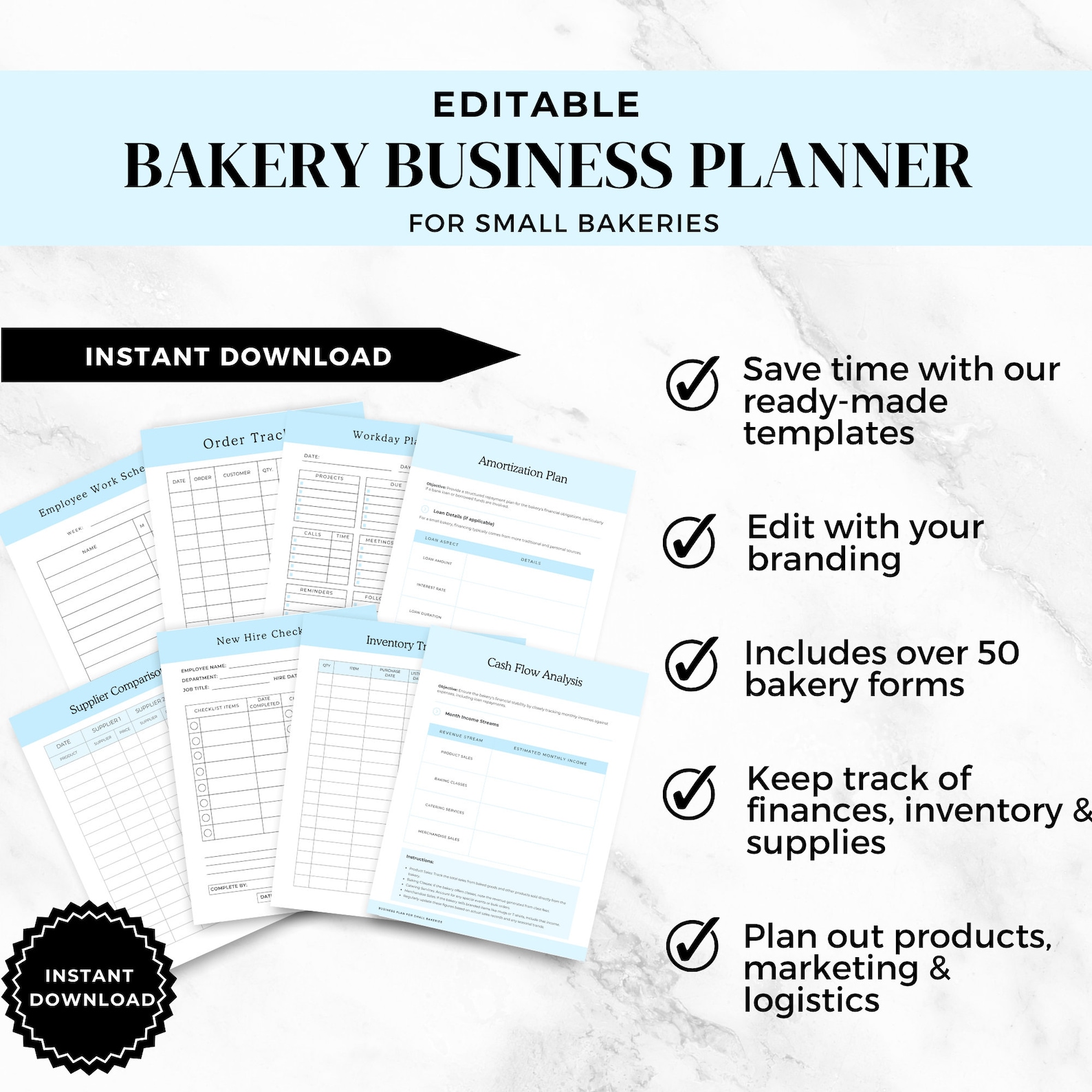 Small Bakery Business Planner | Bakery Shop Planner | Startup Business ...