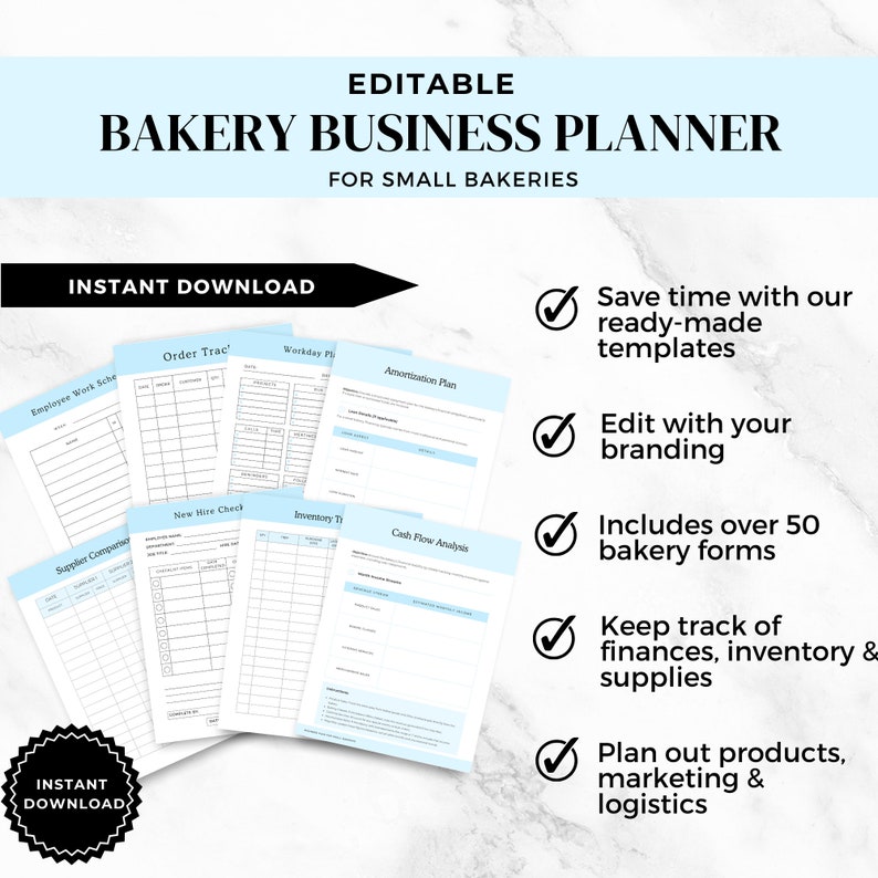 Small Bakery Business Planner | Bakery Shop Planner | Startup Business ...