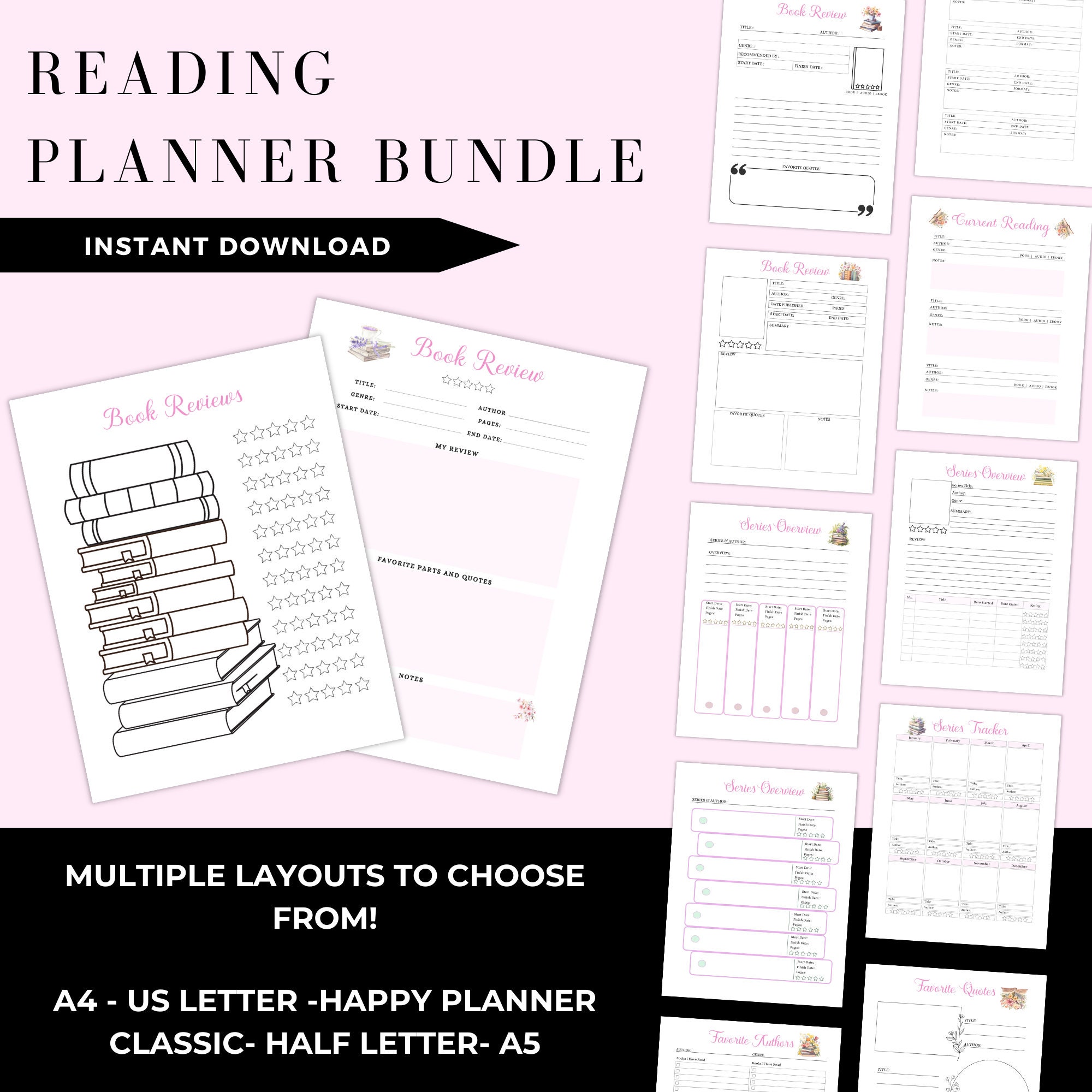 Printable Reading Planner Printable Reading Challenge Book Review ...