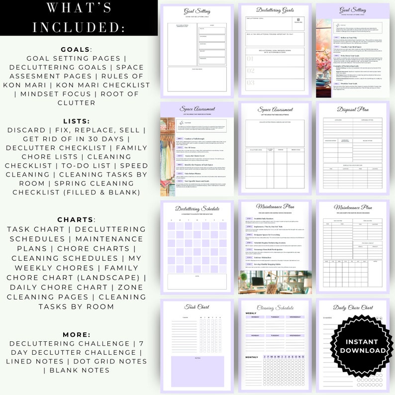 All in One Declutter Planner | Printable Decluttering Planner ...