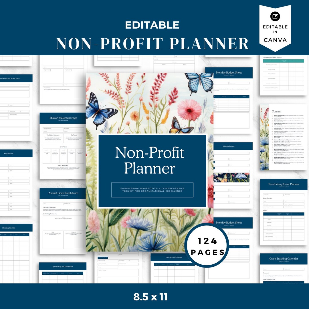 Editable Non-profit Planner | Non-profit Event Planner | Non-profit ...