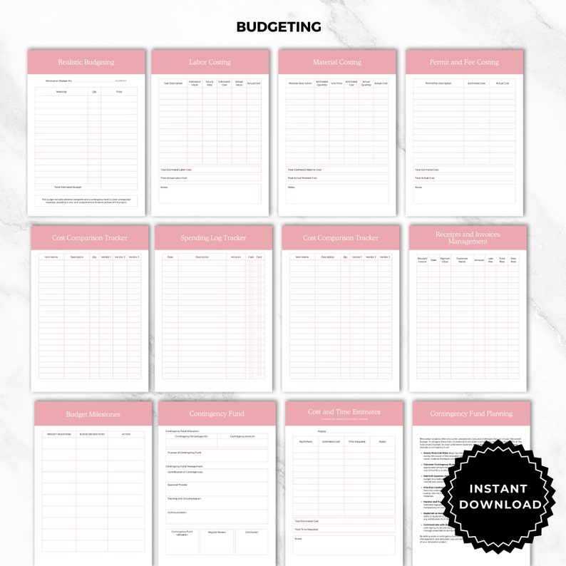 Editable Home Renovation Planner Canva Renovation Budget Home Remodel ...