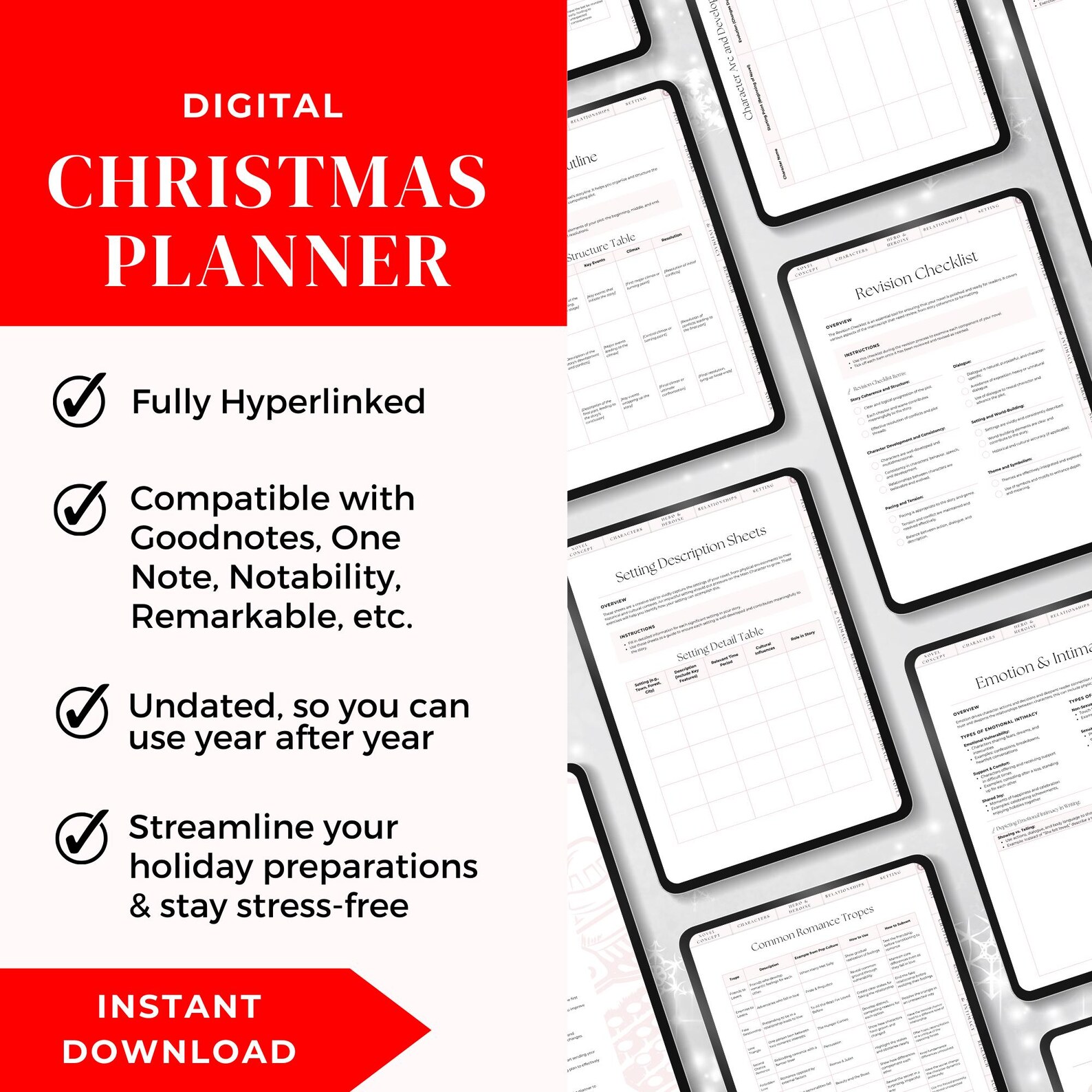Digital Christmas Planner | Christmas to Do List | Holiday Planner ...