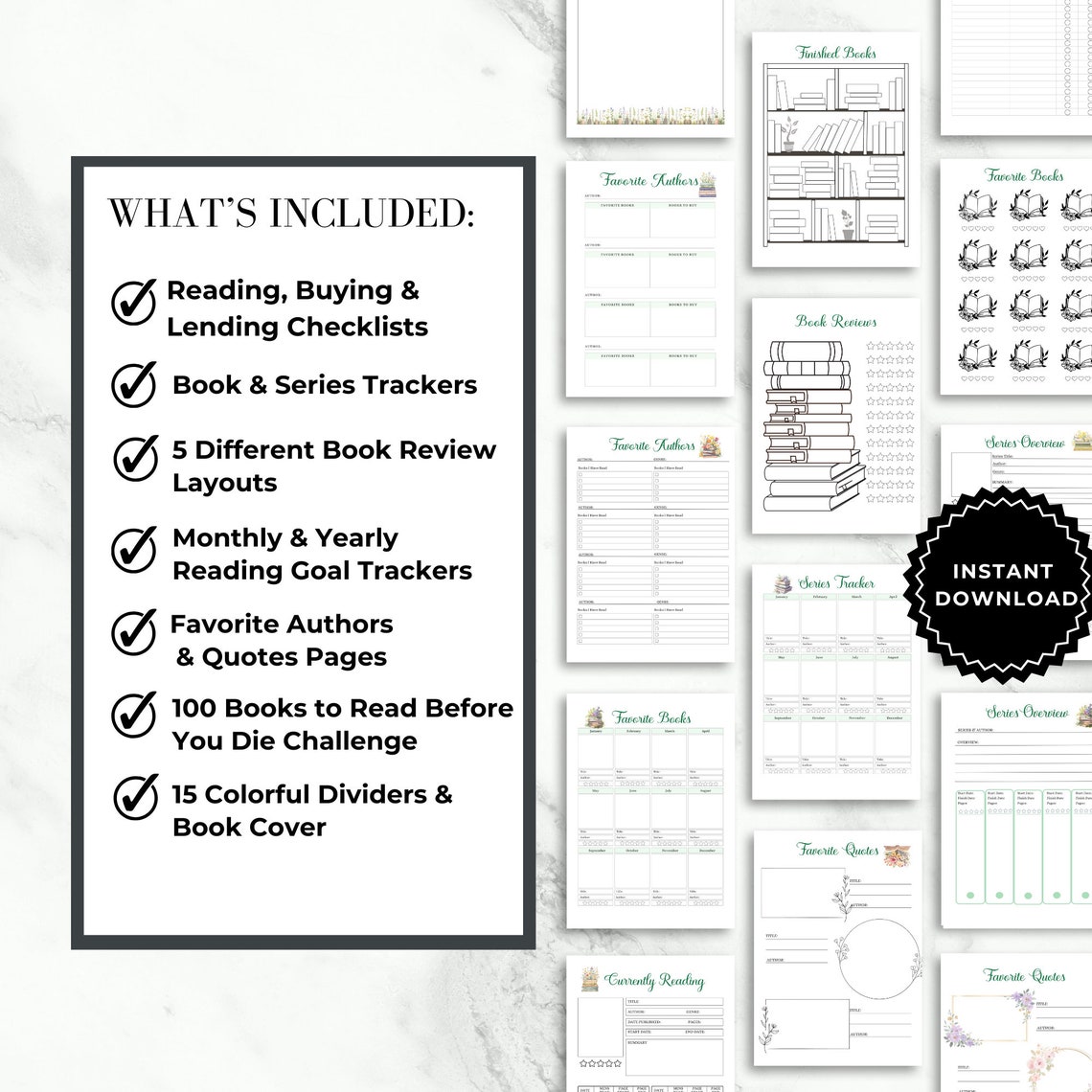 Reading Planner Book Journal Happy Planner Insert Reading Journal Book ...