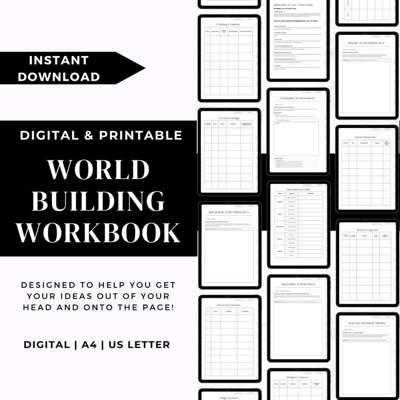 World Building Workbook | Author Planner | World Building Worksheets ...