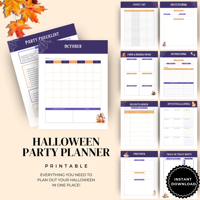 Printable Halloween Party Planner Halloween Planner Halloween Party ...