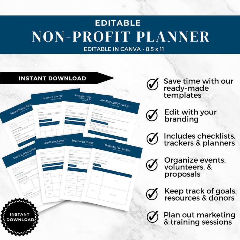 Editable Non-profit Planner | Non-profit Event Planner | Non-profit ...
