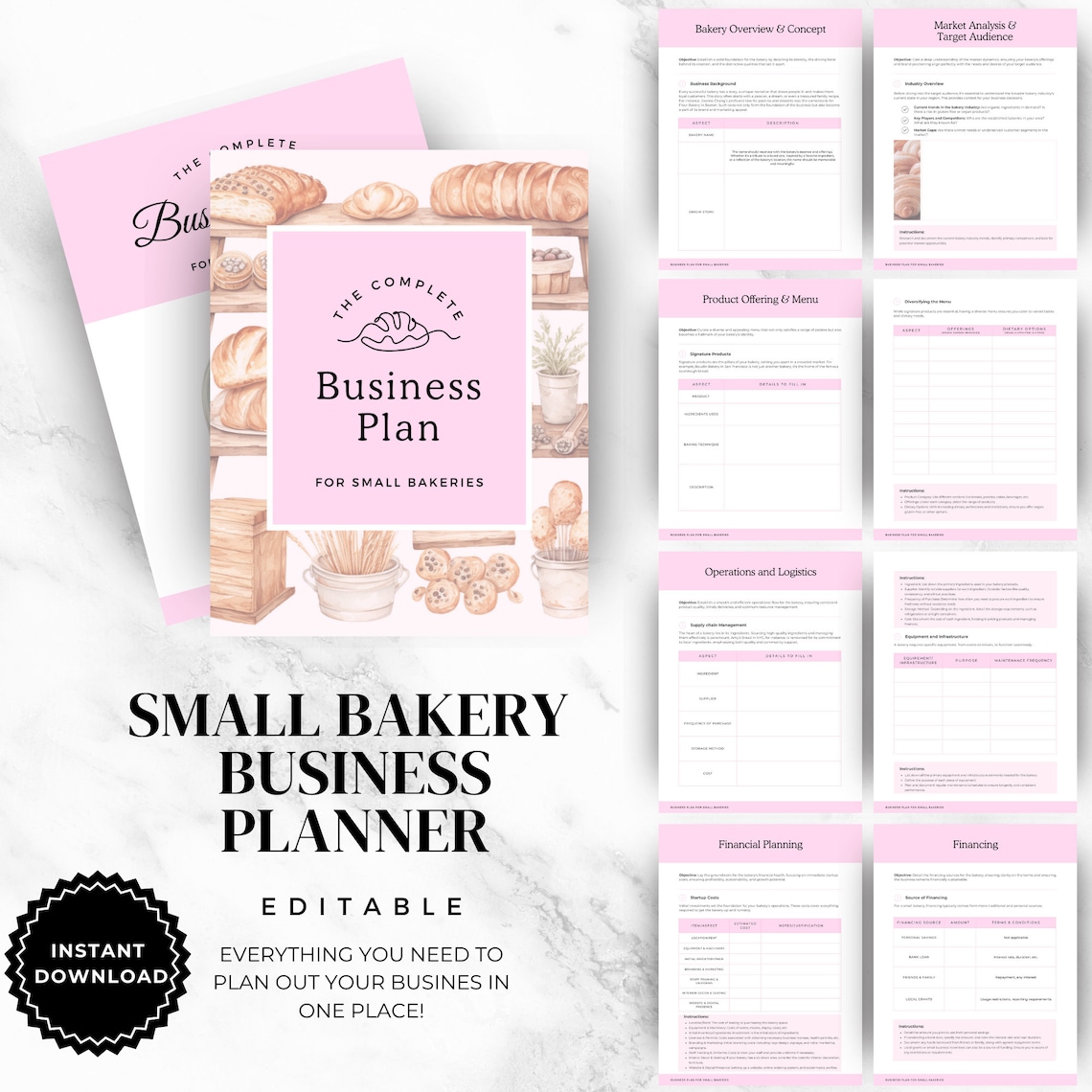 Home Bakery Business Bakery Shop Planner Startup Business Plan Template ...