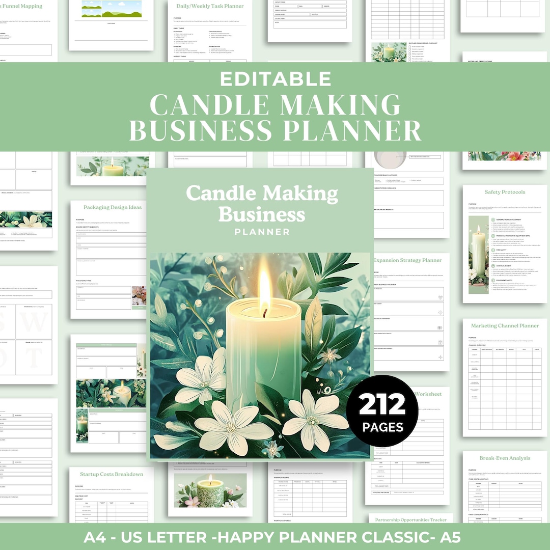 Candle Making Business Planner, Small Business Organizer, Printable ...