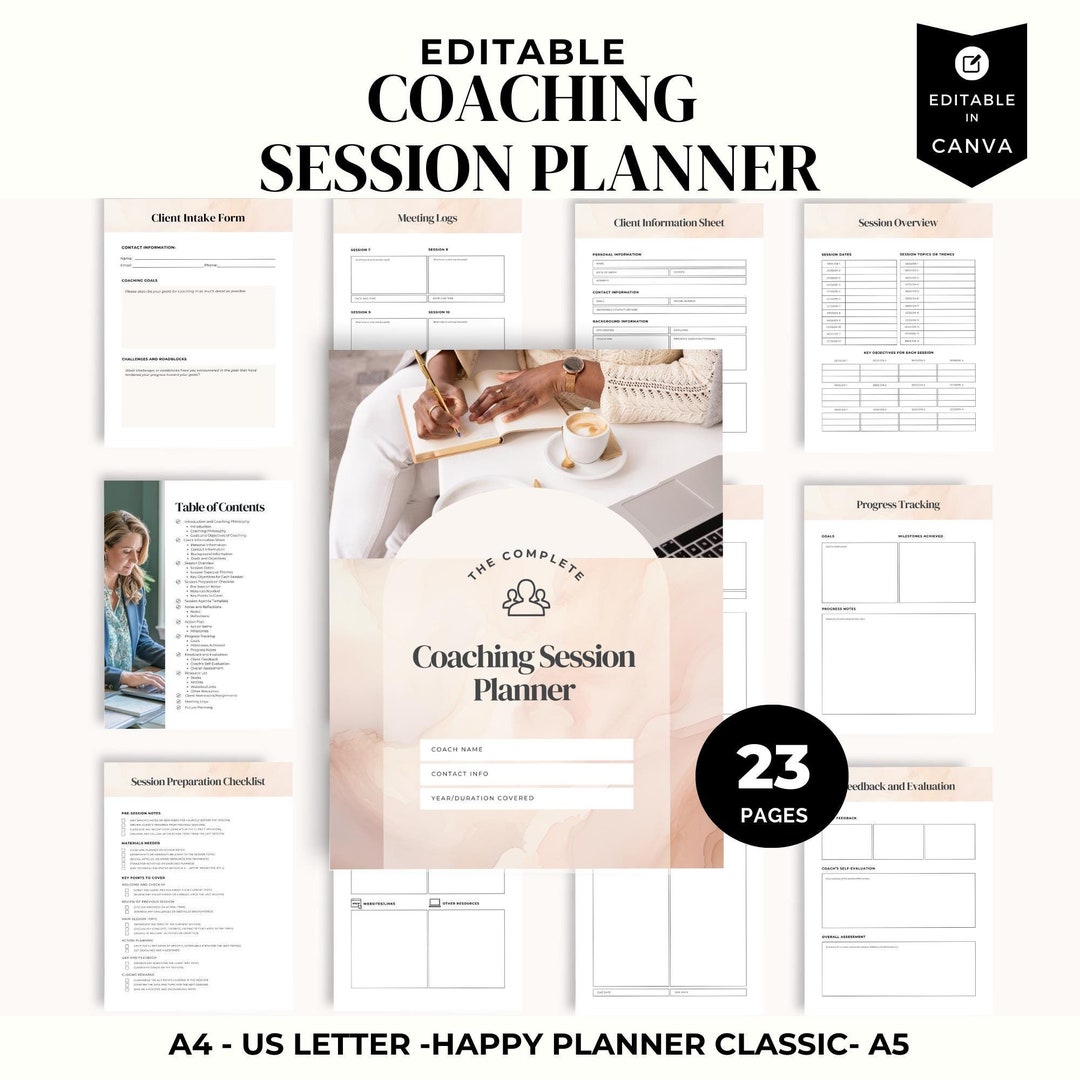 Coaching Session Planner | Client Onboarding | Coach Worksheet ...