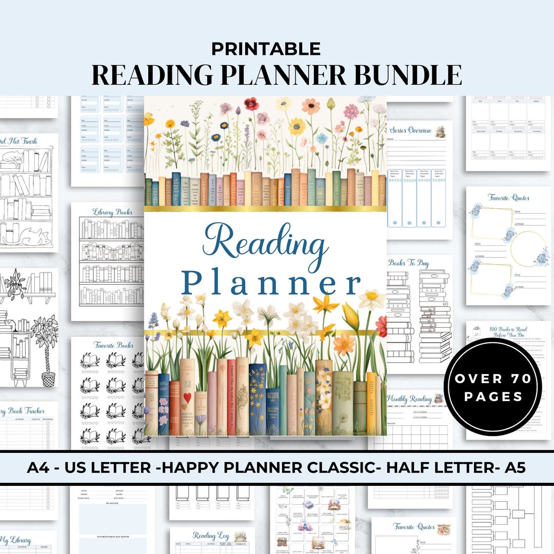 Reading Planner | Printable Reading Challenge | Book Review Journal ...