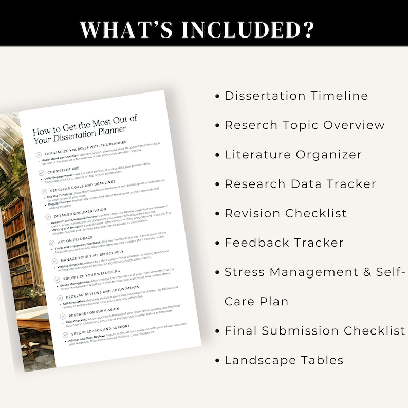 Dissertation Planner Digital Template | Thesis Planner | Research ...
