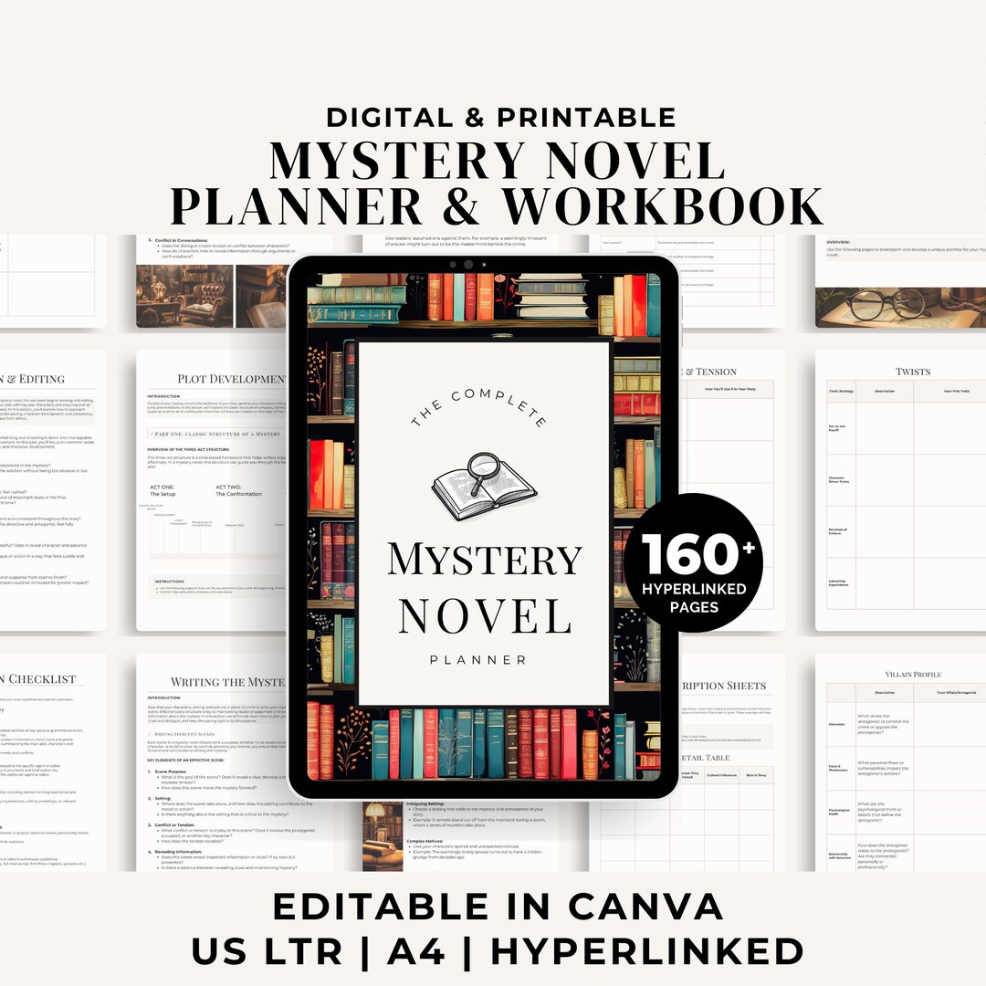 Mystery Novel Workbook for Crime Writers | Suspense Book Planner ...