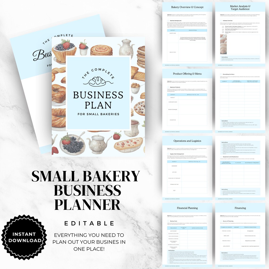Small Bakery Business Planner | Bakery Shop Planner | Startup Business ...