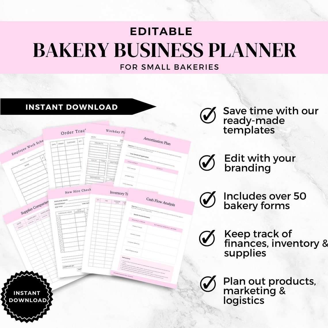 Home Bakery Business Bakery Shop Planner Startup Business Plan Template ...