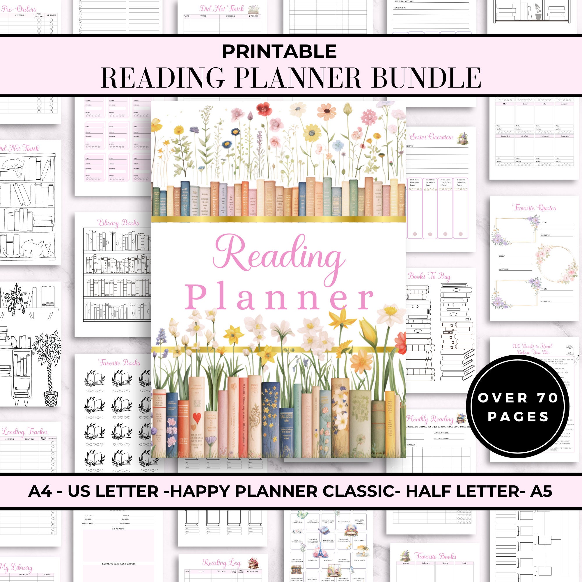 Printable Reading Planner Printable Reading Challenge Book Review ...
