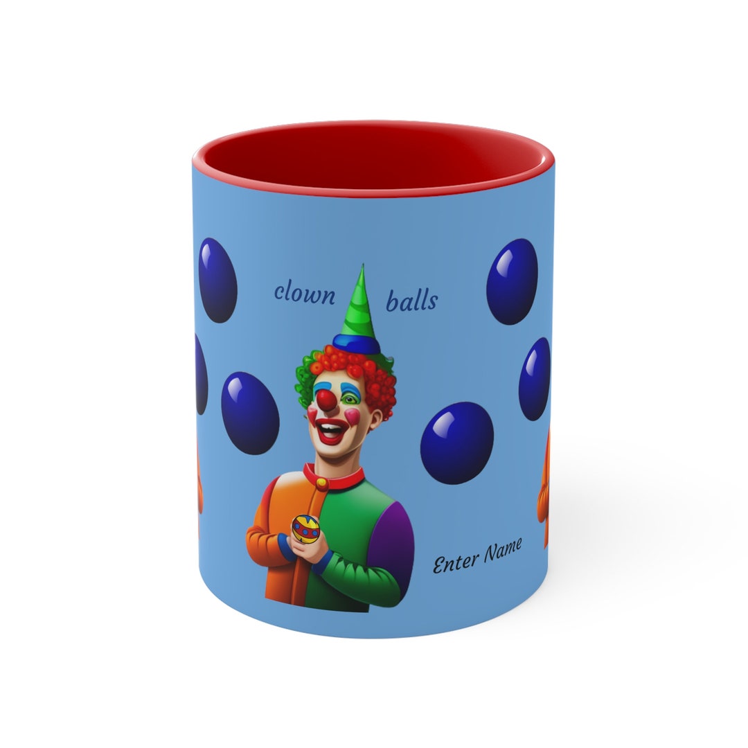 Customize Coffee Mug, Clowns, and Balls Mug, Birthday Party Mug, Gift ...