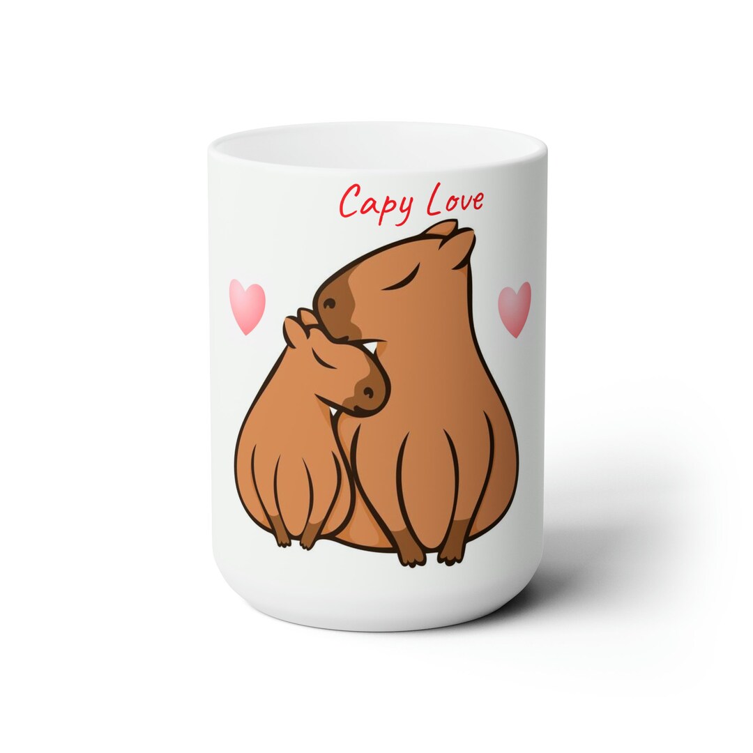 Capybara Coffee Mug: Cappy Love, Animal Lover Gift - Etsy