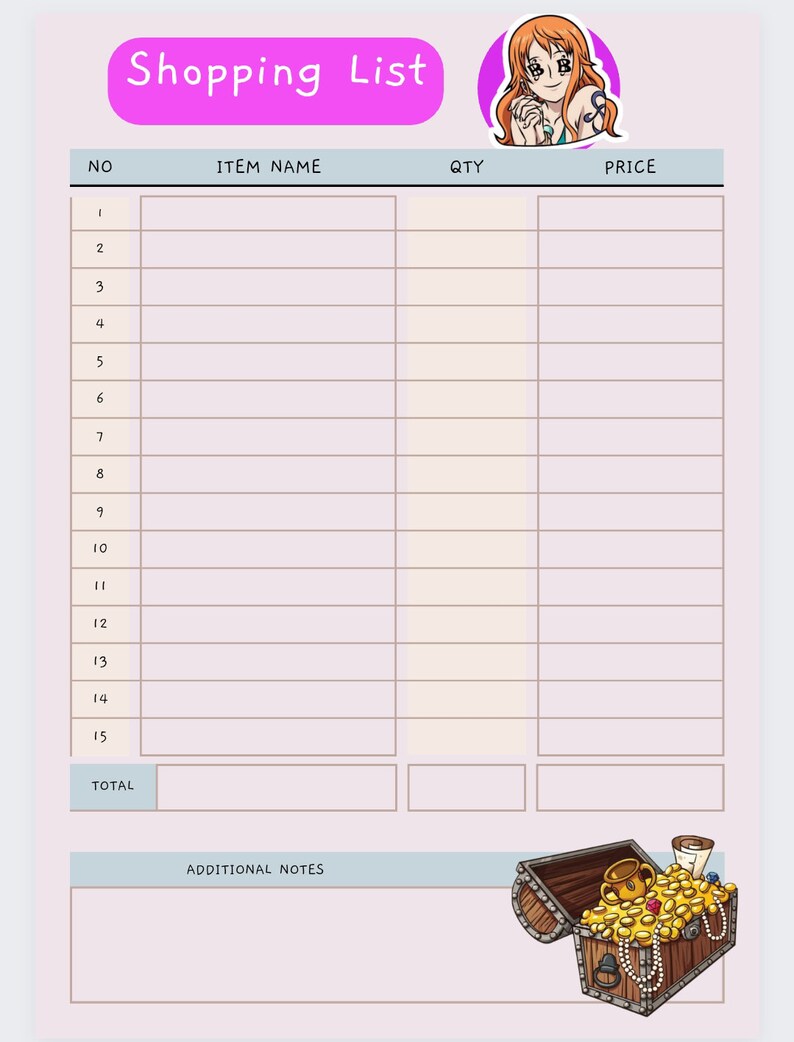 Editable Schedule for Kids anime Style - Etsy