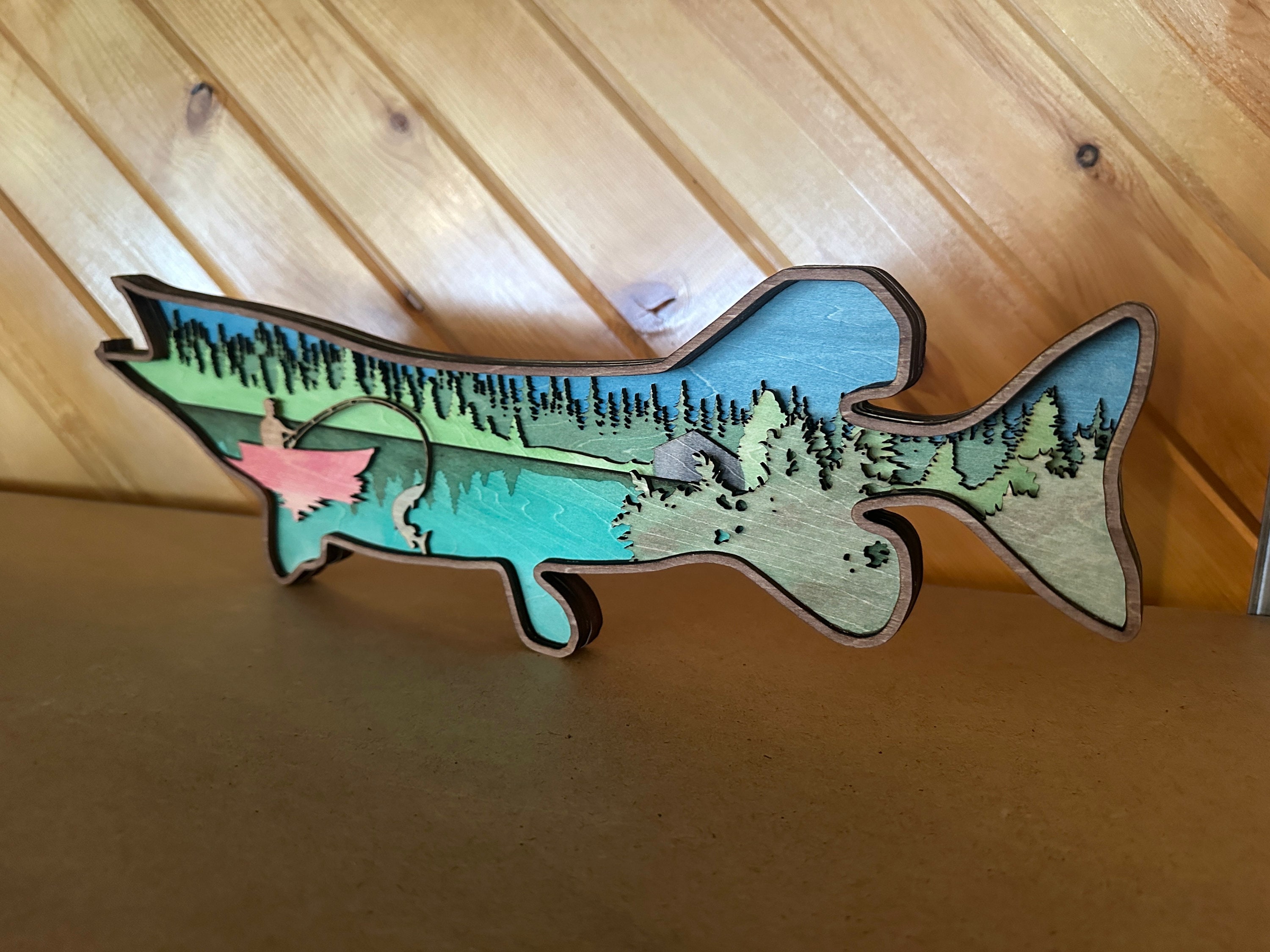 Musky Northern Fish 3D Wood Decor - Etsy