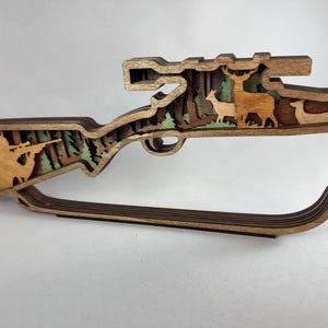 Hunting Rifle 3D Layered Wood Decor - Etsy
