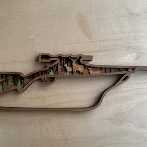 Hunting Rifle 3D Layered Wood Decor - Etsy