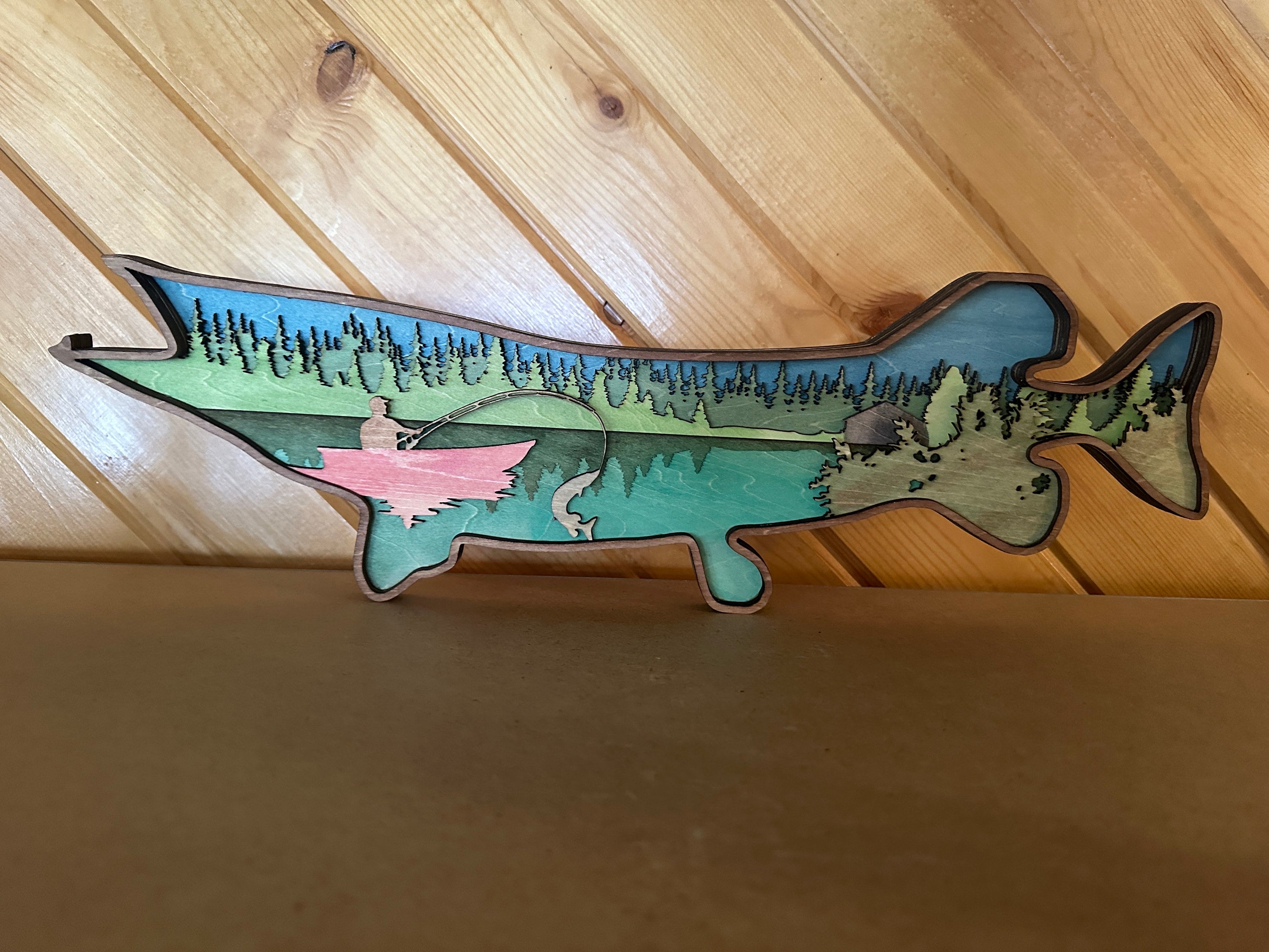 Musky Northern Fish 3D Wood Decor - Etsy