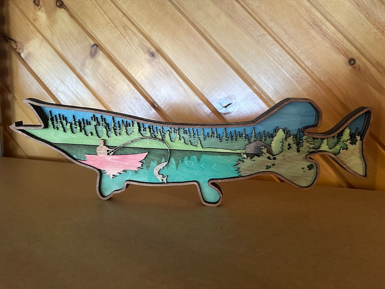 Musky Northern Fish 3D Wood Decor - Etsy