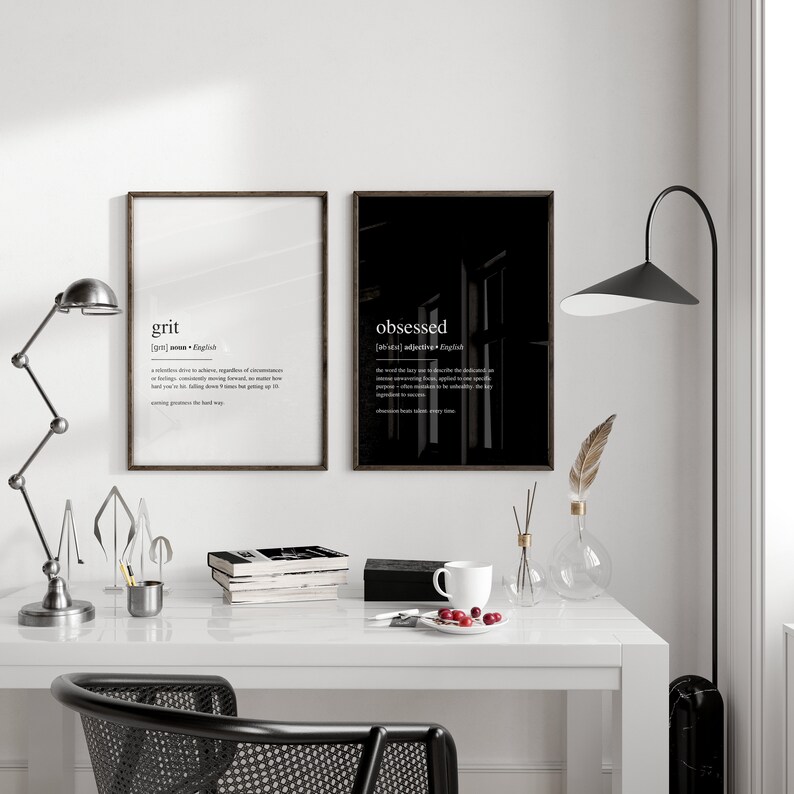 Obsessed Definition Motivational Wall Art Poster | Inspirational Quote ...