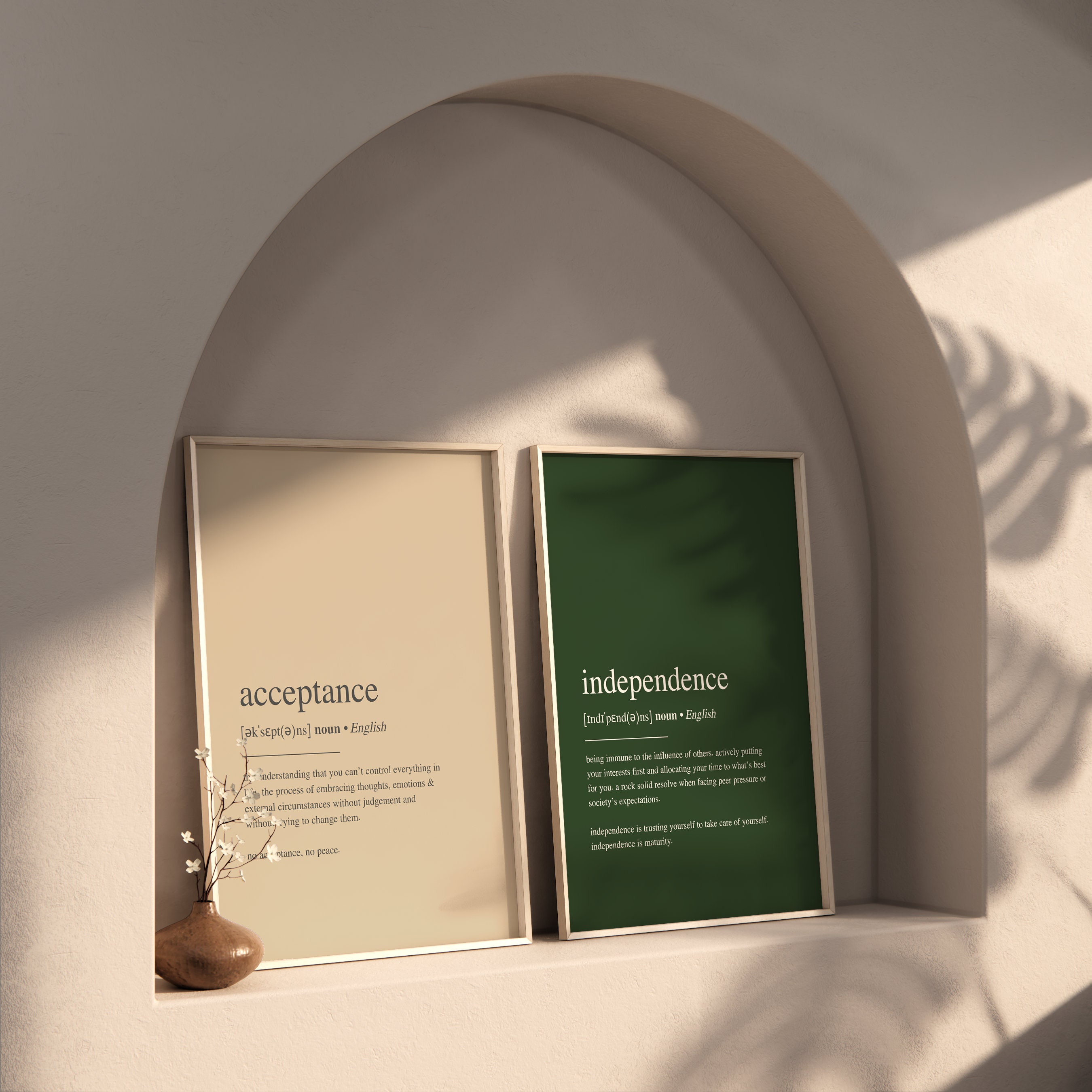 Acceptance Definition Motivational Wall Art Poster Inspirational Quote ...