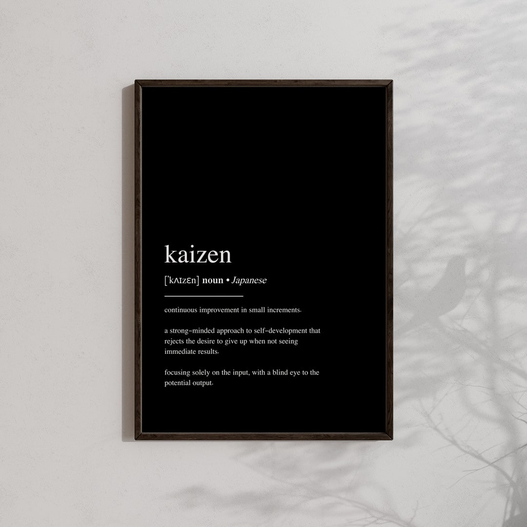 Kaizen Definition Motivational Wall Art Poster | Inspirational Quote ...