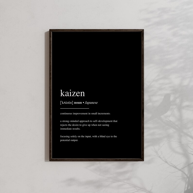Kaizen Definition Motivational Wall Art Poster | Inspirational Quote ...