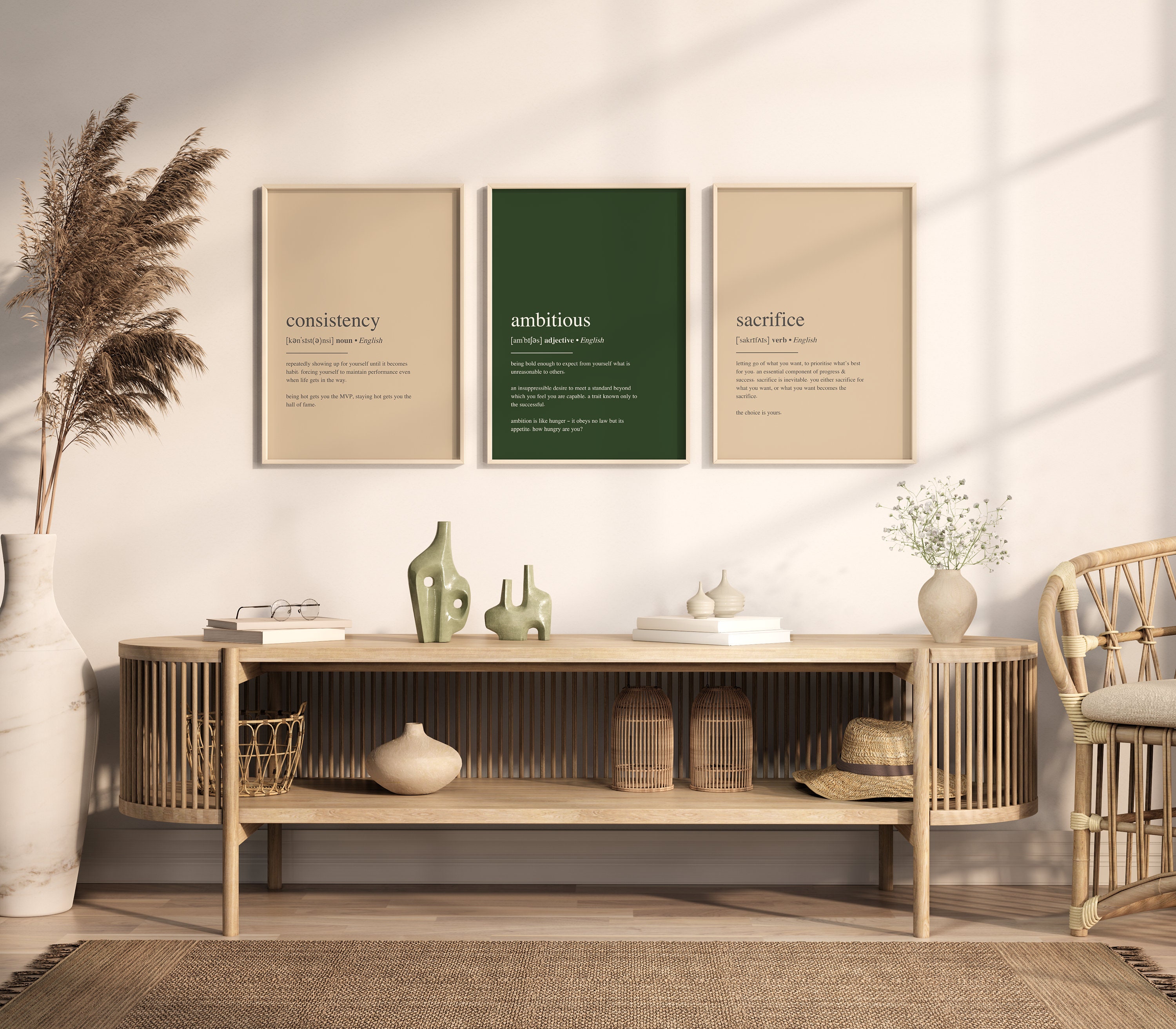 Ambitious Definition Motivational Poster Inspirational Quote Home ...